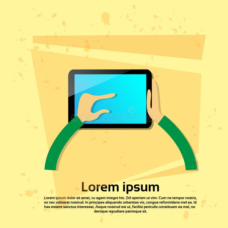 Tablet Computer Touch Finger Social Network Communication Stock Vector ...