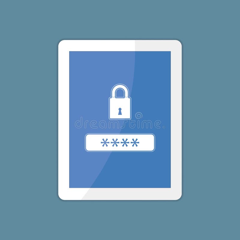 Tablet Computer with User Login Form Page. Stock Vector - Illustration ...