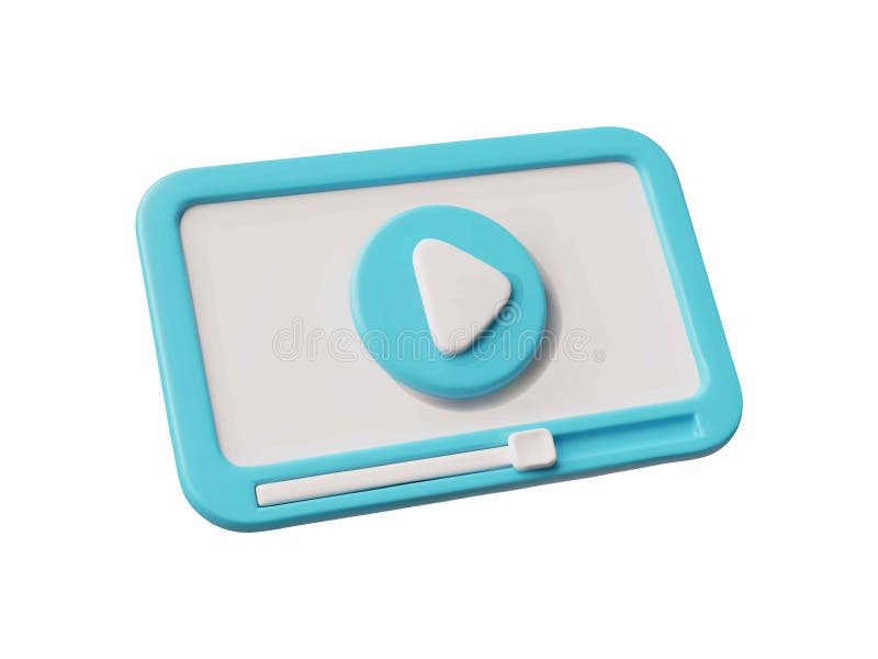 Tablet Computer with Video Player Vector 3D, Volume Portable Device in ...