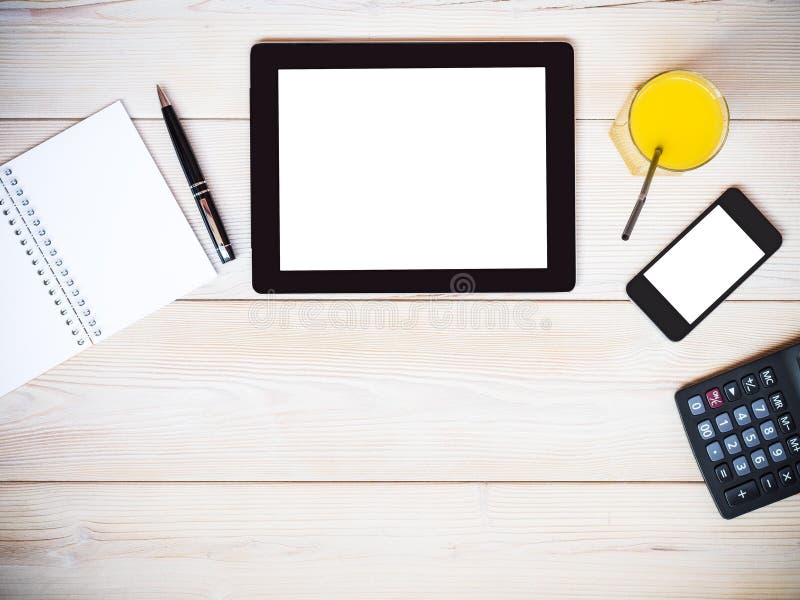 Tablet Computer. View from Above Stock Image - Image of display ...
