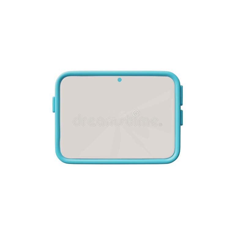 Tablet Computer with White Blank Screen 3D Vector, Portable Device Blue ...