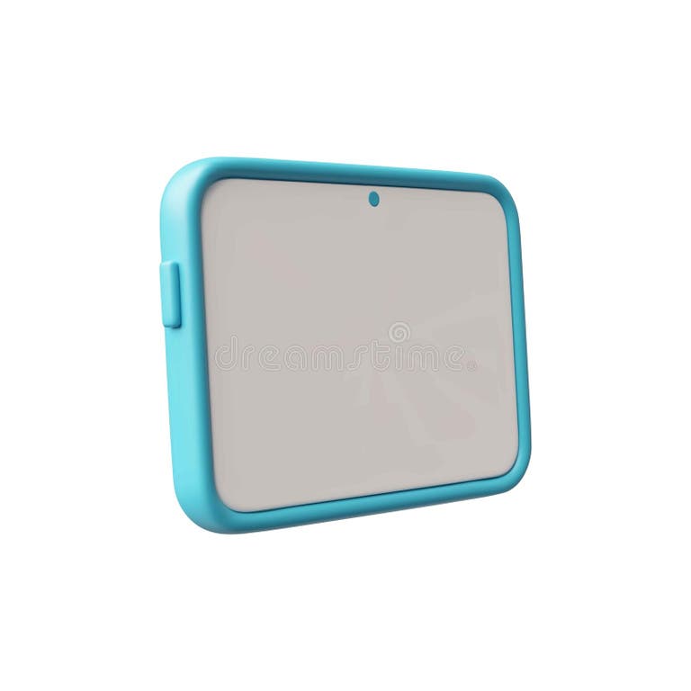 Tablet Computer with White Blank Screen 3D Vector, Volume Portable ...