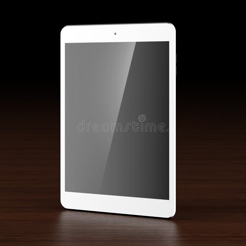 Computer on the Table in Modern Studio Stock Illustration ...