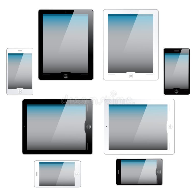 Tablet Computers and Mobile Phones Stock Vector - Illustration of ...