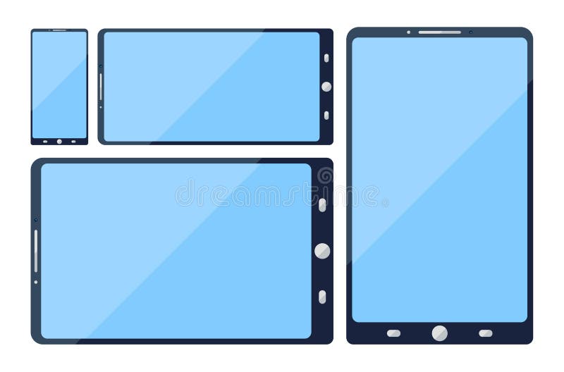 Tablet Computers and Smartphones Flat Icons Collection Stock Vector ...