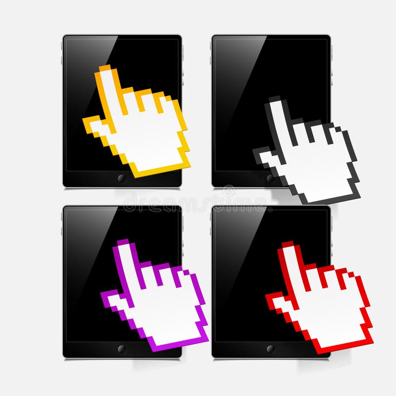 Tablet concept stock vector. Illustration of finger, cursor - 37846171