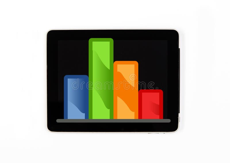 Tablet Concept Statistics Signs: Signs of Statistics on the Screen of a ...