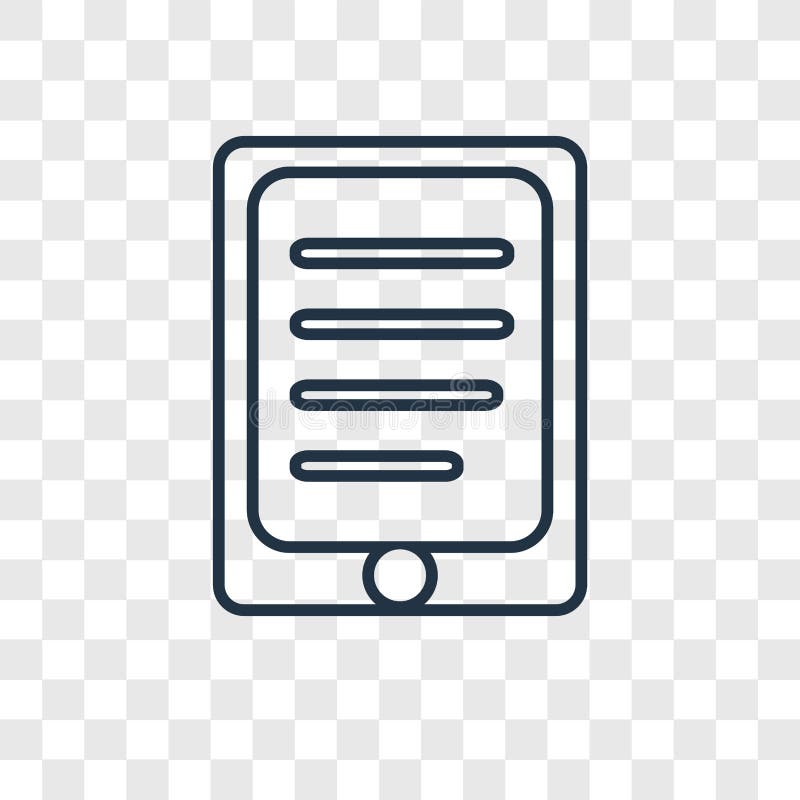 Tablet Concept Vector Linear Icon Isolated on Transparent Background ...