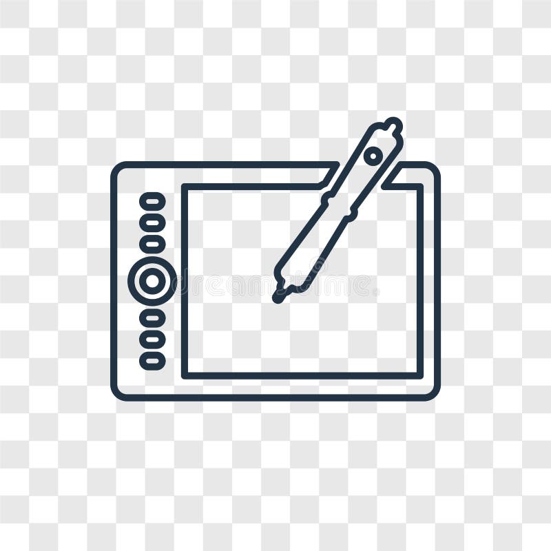 Tablet Concept Vector Linear Icon Isolated on Transparent Background ...