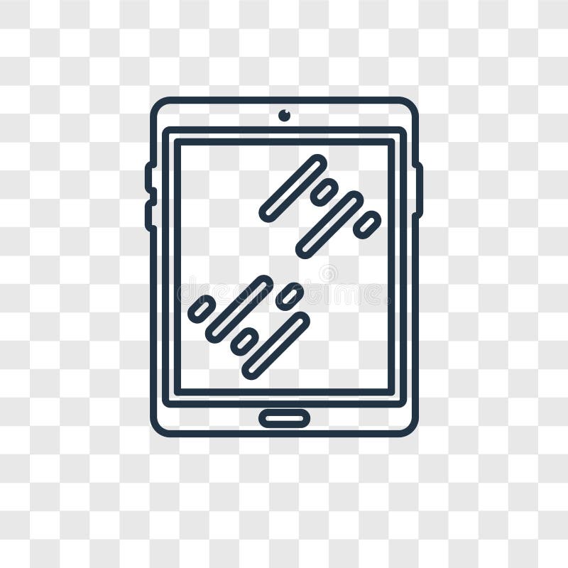 Tablet Concept Vector Linear Icon Isolated on Transparent Background ...