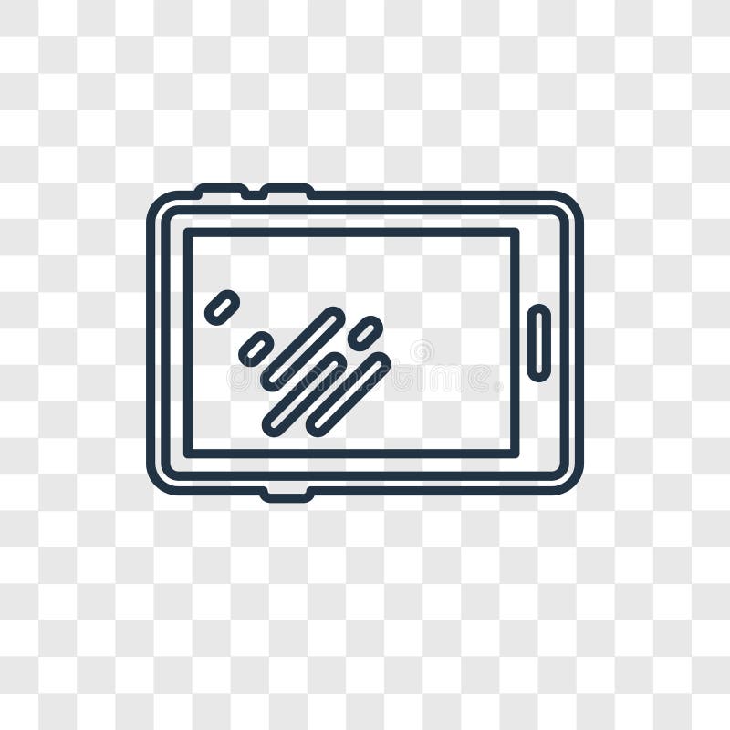 Tablet Concept Vector Linear Icon Isolated on Transparent Background ...