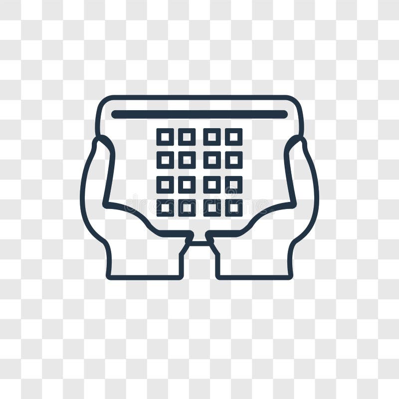 Tablet Concept Vector Linear Icon Isolated On Transparent Background ...