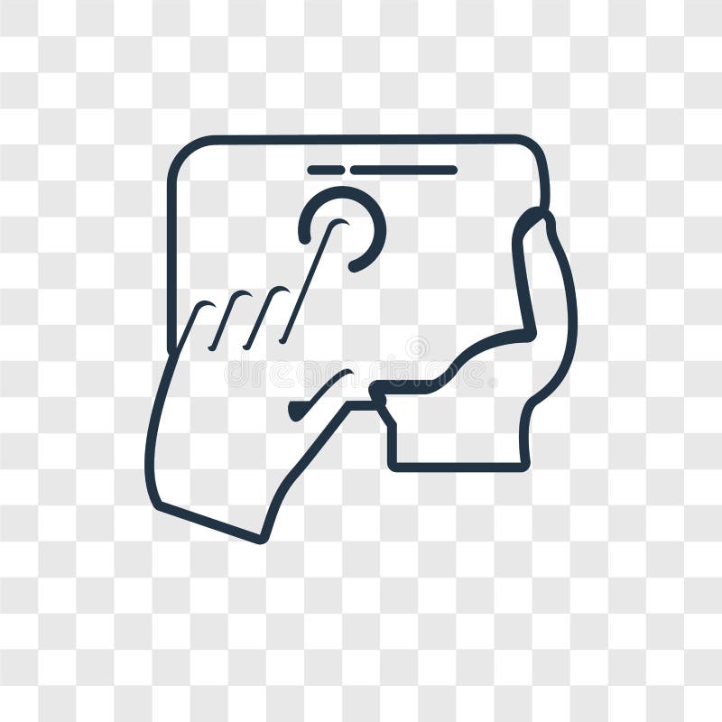 Tablet Concept Vector Linear Icon Isolated on Transparent Background ...