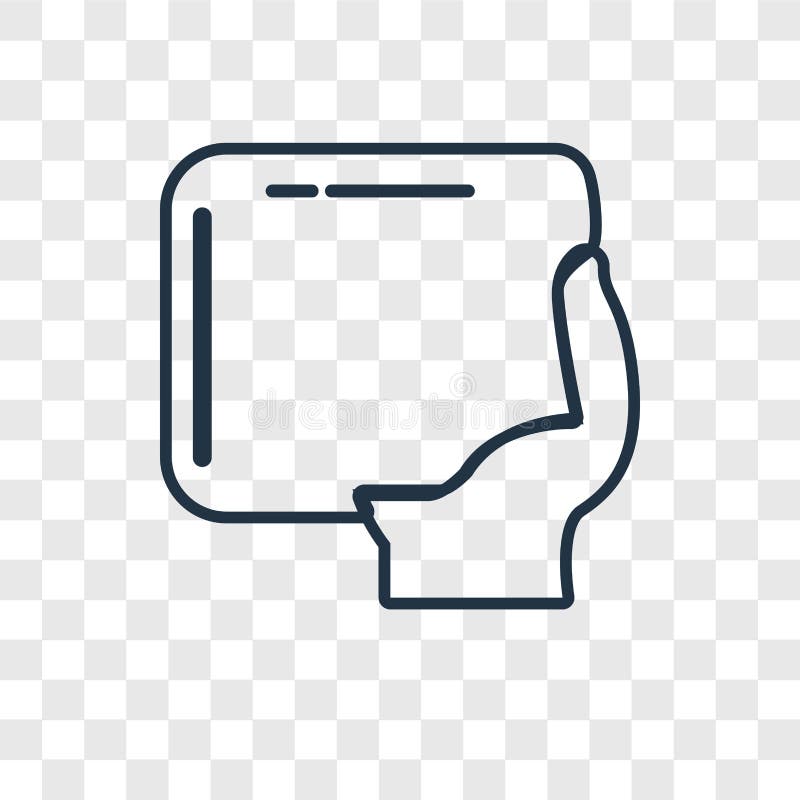 Tablet Concept Vector Linear Icon Isolated on Transparent Background ...