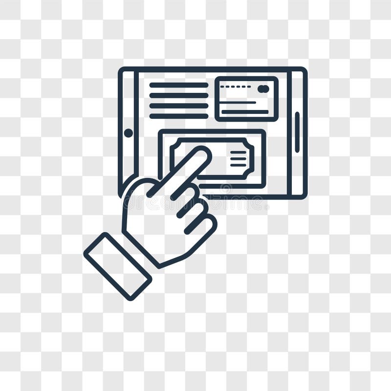 Tablet Concept Vector Linear Icon Isolated on Transparent Background ...