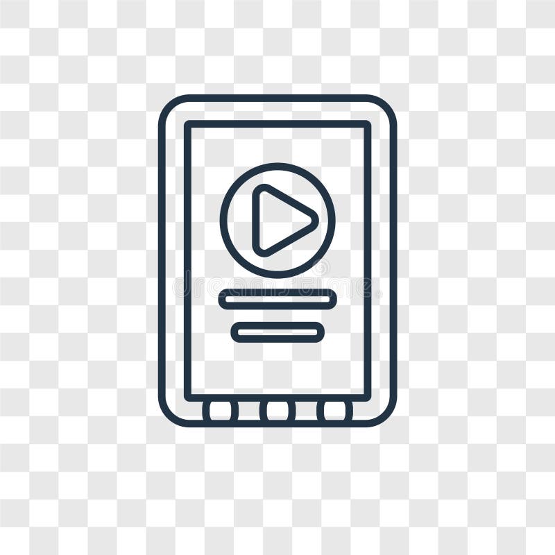 Tablet Concept Vector Linear Icon Isolated on Transparent Background ...
