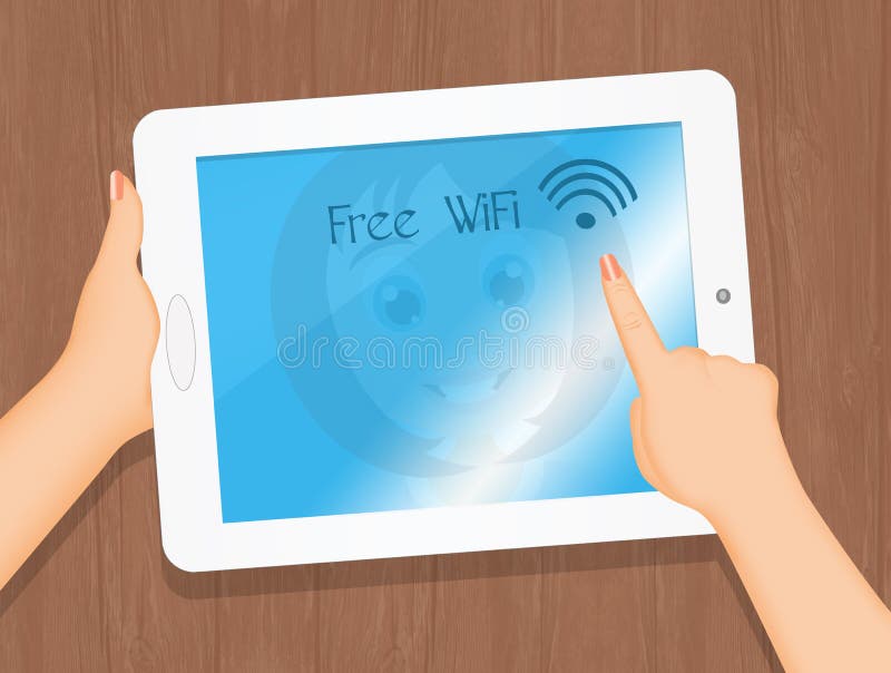 Tablet Connected To Internet Stock Illustration - Illustration of ...