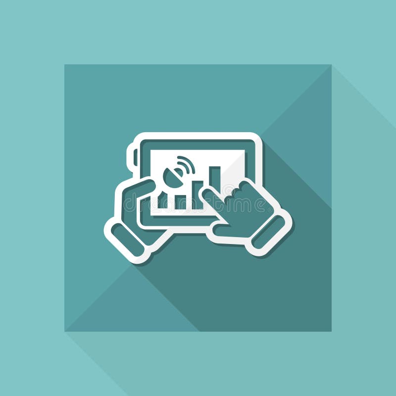 Tablet connection icon stock vector. Illustration of communication ...