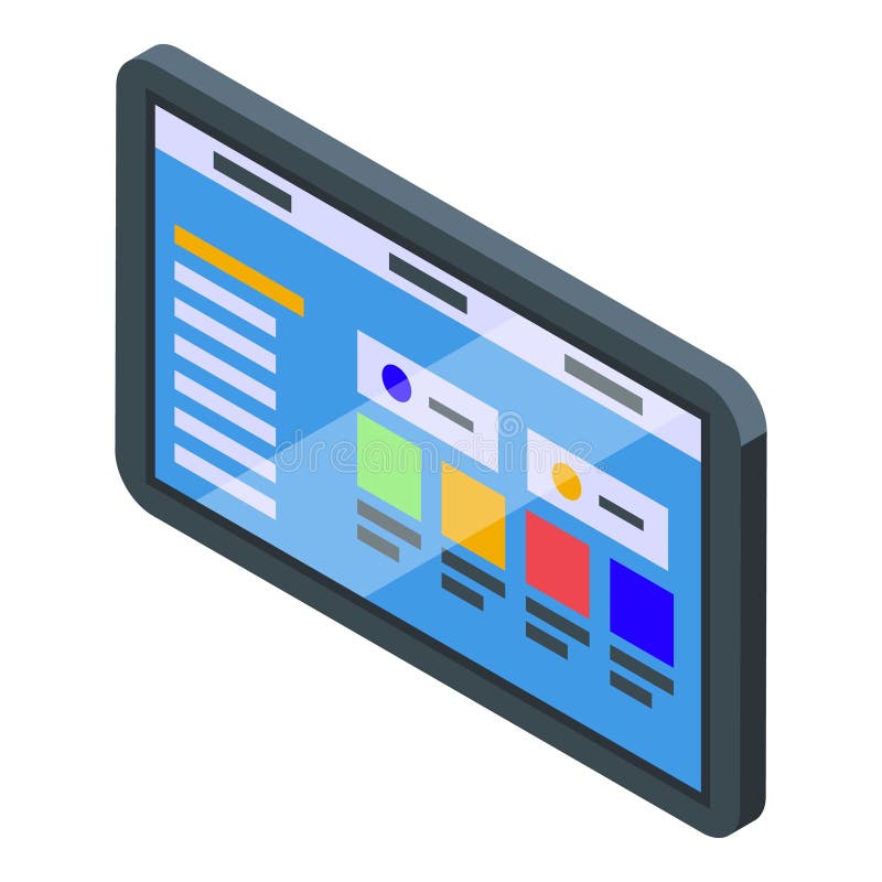 Tablet Control App Icon Isometric Vector. Digital Device Stock ...
