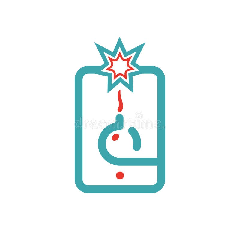 PC and Crash Symbol Icon. stock vector. Illustration of device - 88756340