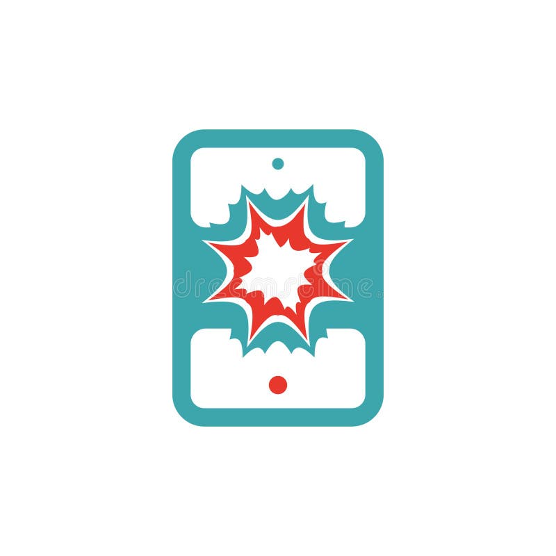 Tablet and Crash Symbol Icon. Stock Vector - Illustration of death ...