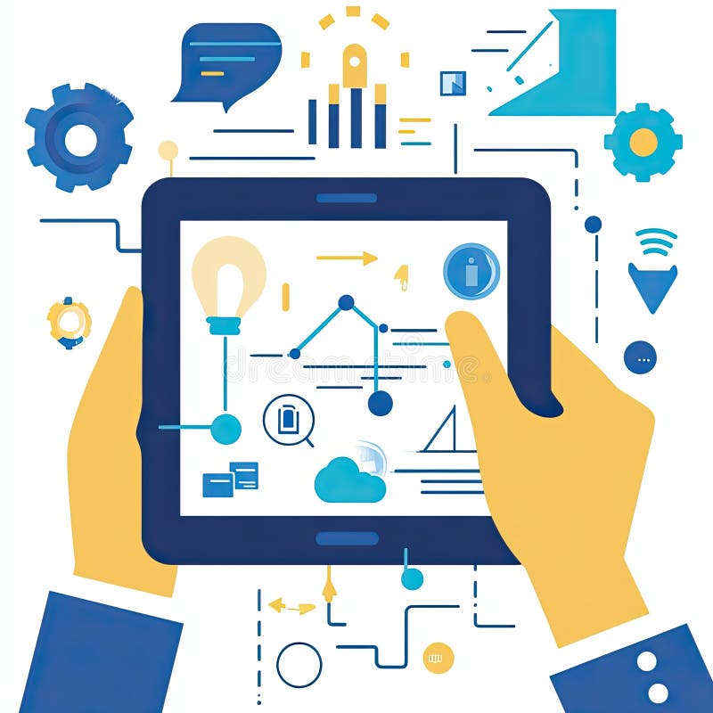 Tablet, Data, Analysis, Technology, Innovation, Business, Idea, Concept Stock Illustration ...