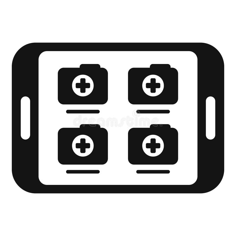 Tablet Data Icon Simple Vector. Record Patient Stock Illustration ...