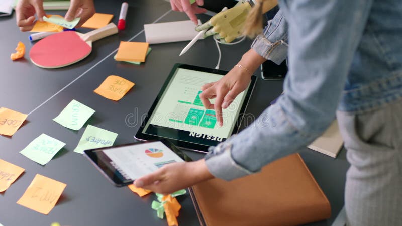 Tablet Data, Sticky Notes and Business People Planning Software App ...