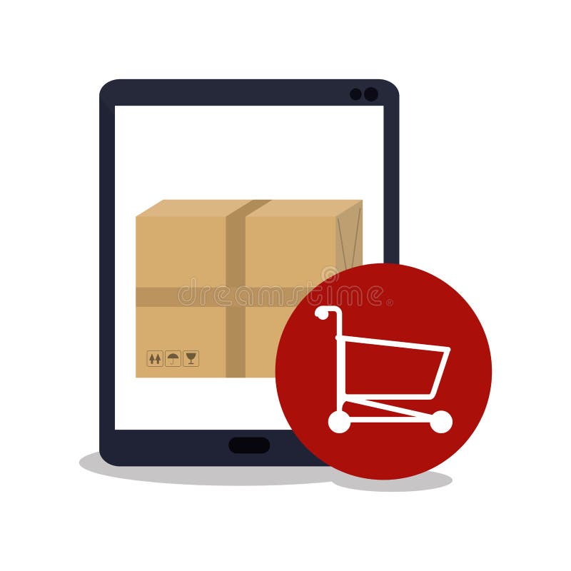 Tablet and delivery design stock illustration. Illustration of ...