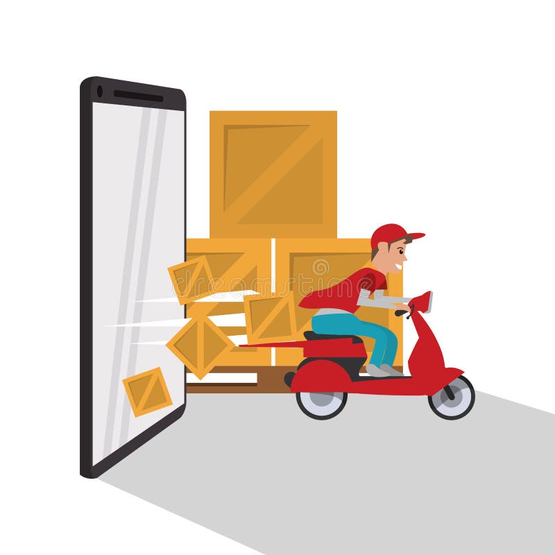 Tablet and delivery design stock illustration. Illustration of ...