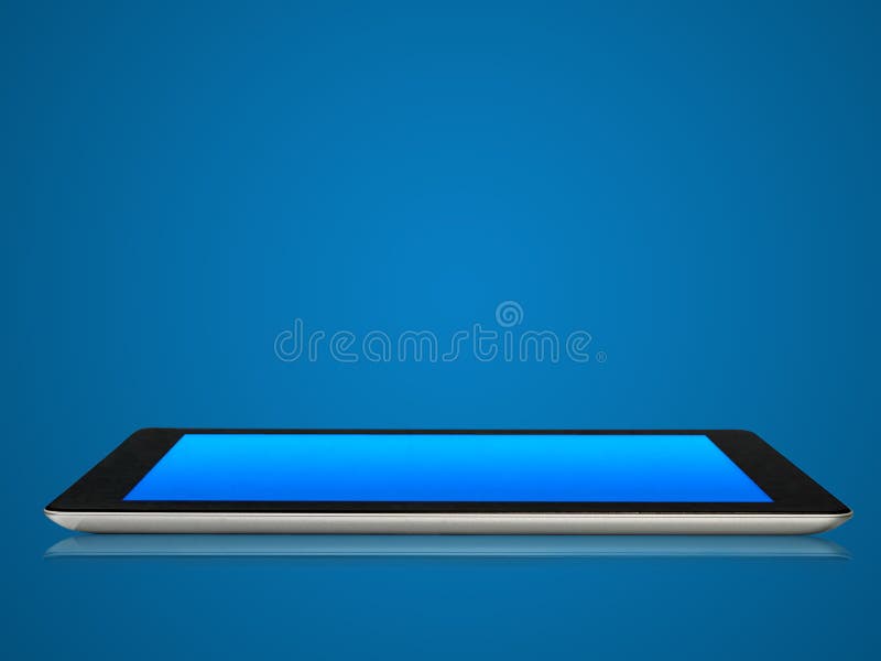 Tablet Device in Blue Color of Background. Stock Image - Image of male ...