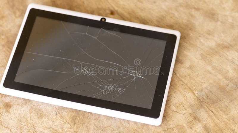 Tablet Device with Broken Screen Stock Image - Image of cracked ...