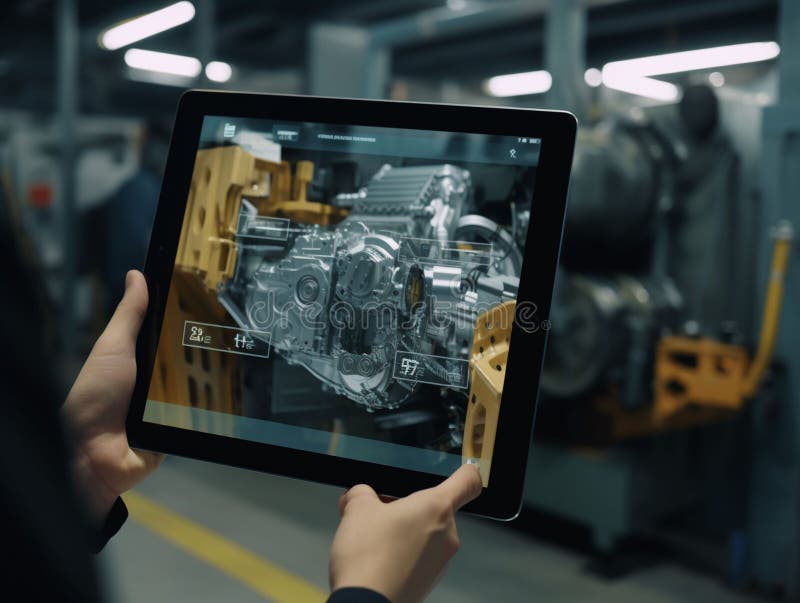 Augmented Reality for Industrial Maintenance Stock Illustration - Illustration of efficiently ...