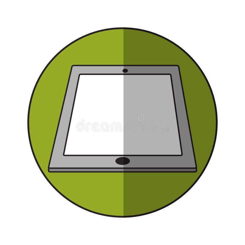 Tablet Device Inside Circle Design Stock Vector - Illustration of sign ...