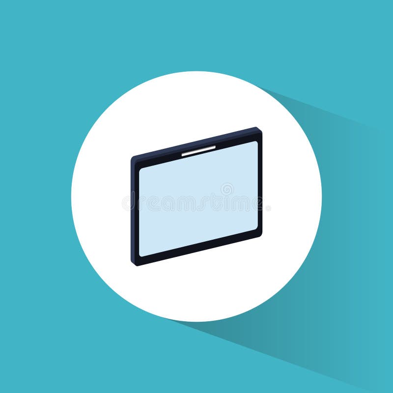 Tablet Device Inside Circle Design Stock Illustration - Illustration of ...