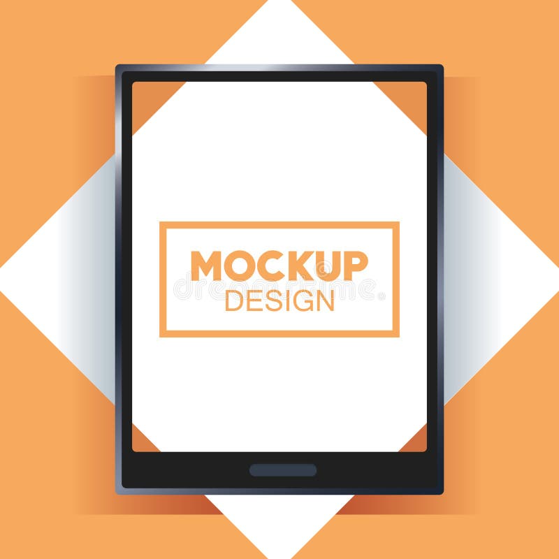 Tablet Device Mockup Branding and Square Frame Stock Vector ...