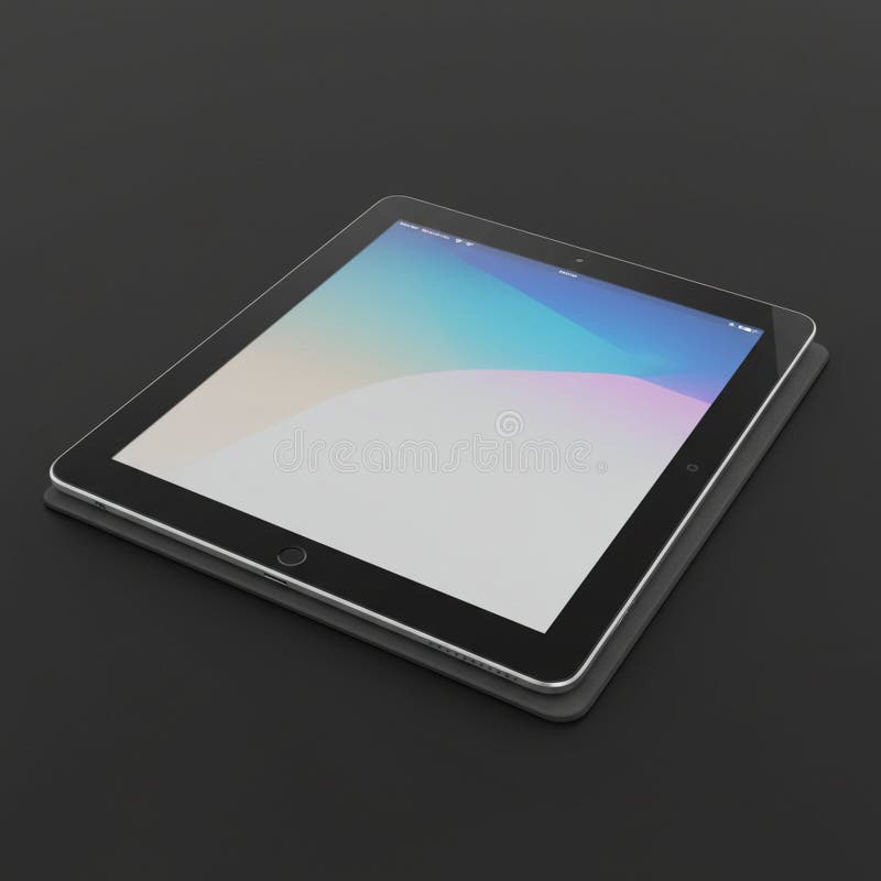 A Tablet Device is Shown on a Dark Surface. it Has a Black Bezel and ...