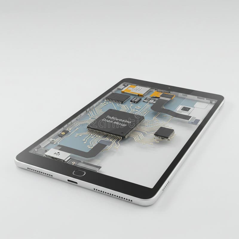 Tablet Device with a Transparent Display Revealing Internal Components ...
