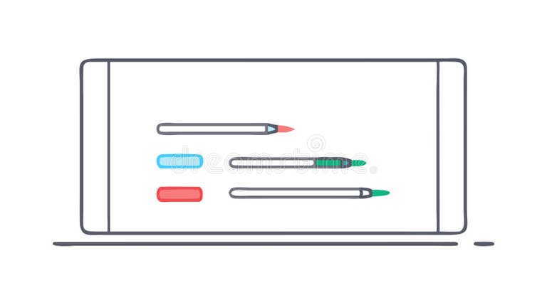 Tablet Digital Drawing Stylus Icon, Vector Design Generative AI Stock ...