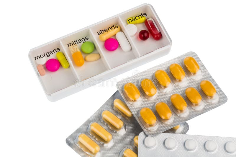 Tablet Dispenser and Tablets Stock Image - Image of medication ...