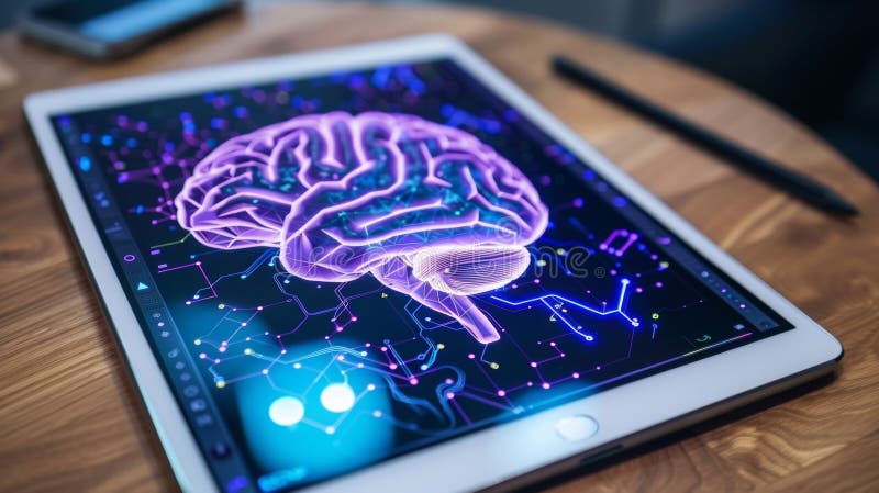 A Tablet Displaying a Brain Challenge Game Aimed at Improving Attention ...