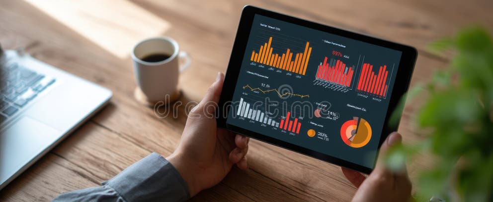 The Tablet Displaying Detailed Analytics and Business Performance ...