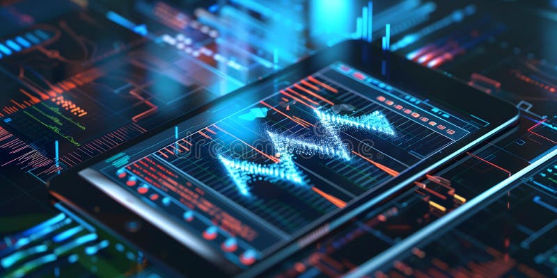 A Tablet Displaying Graphical Research Data and Analysis Results Stock ...