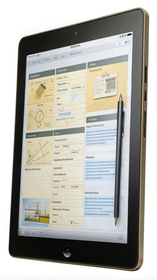Digital Note Taking App on Tablet in Workspace Showcasing Diverse Notes ...