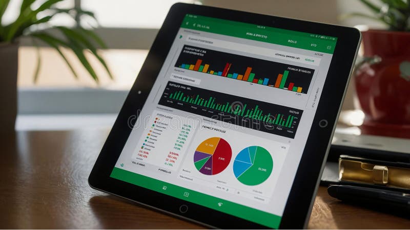 Data-Driven Insights - Digital Tablet with Data Screen Stock ...