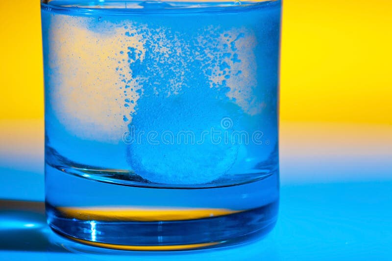 Tablet Dissolves in Water on Glass Stock Photo - Image of pill ...