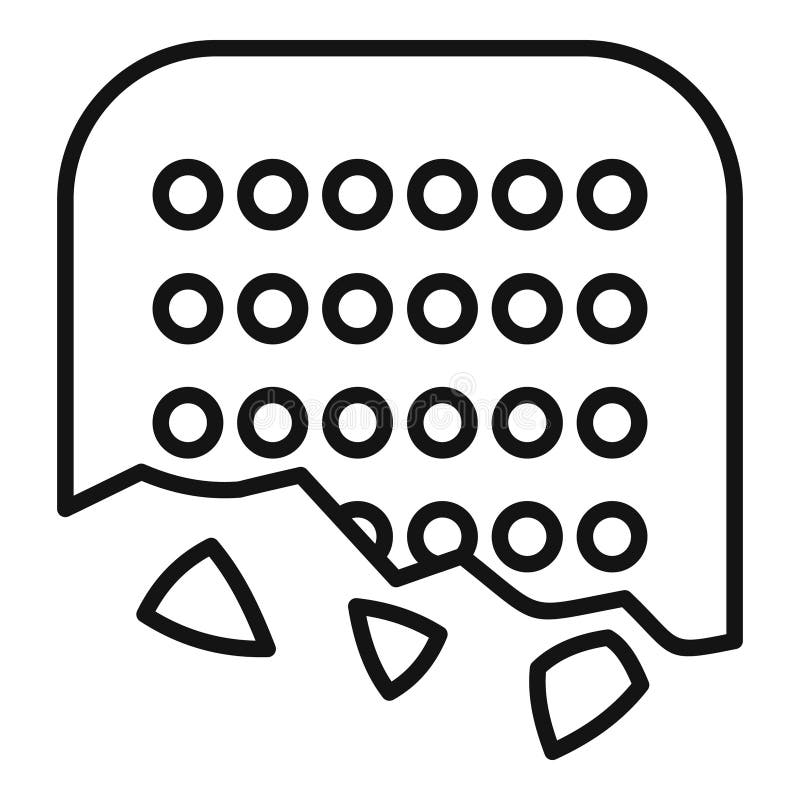 Tablet Dropping and Breaking Screen Protection Glass Icon Outline Style ...