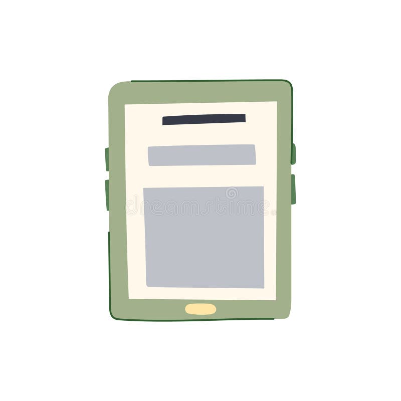 Tablet E-reader Cartoon Vector Illustration Stock Vector - Illustration ...