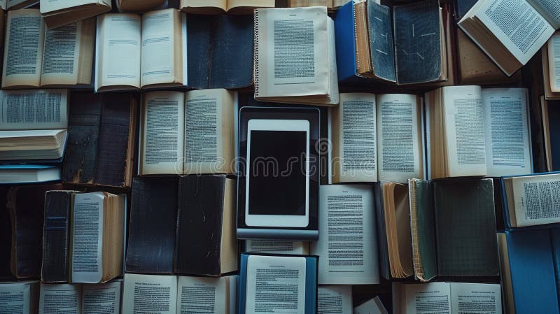 A Tablet and E-reader Displaying Educational Materials and E-textbooks ...