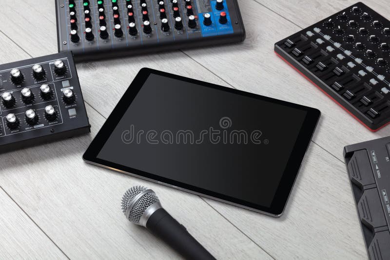 Tablet and Electronic Music Instruments Stock Image - Image of audio ...
